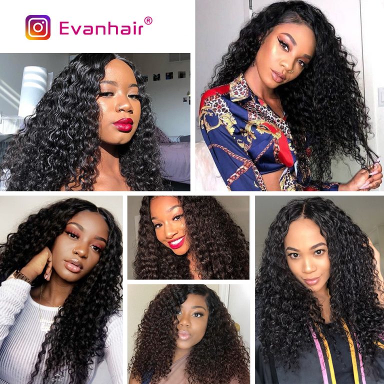 Brazilian Deep Wave Hair 4 Bundles With Frontal 10A 100% Human Hair ...
