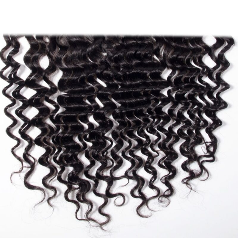 10A Deep Wave Hair 4 Bundles With Frontal Peruvian Virgin Human Hair ...